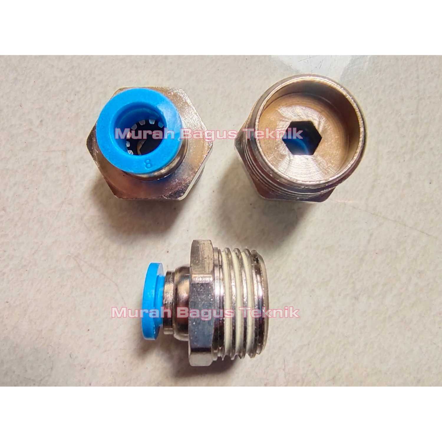 Jual Fitting Angin PCM 8-4 Drat Luar Fitting Pneumatic 8-1/2"
