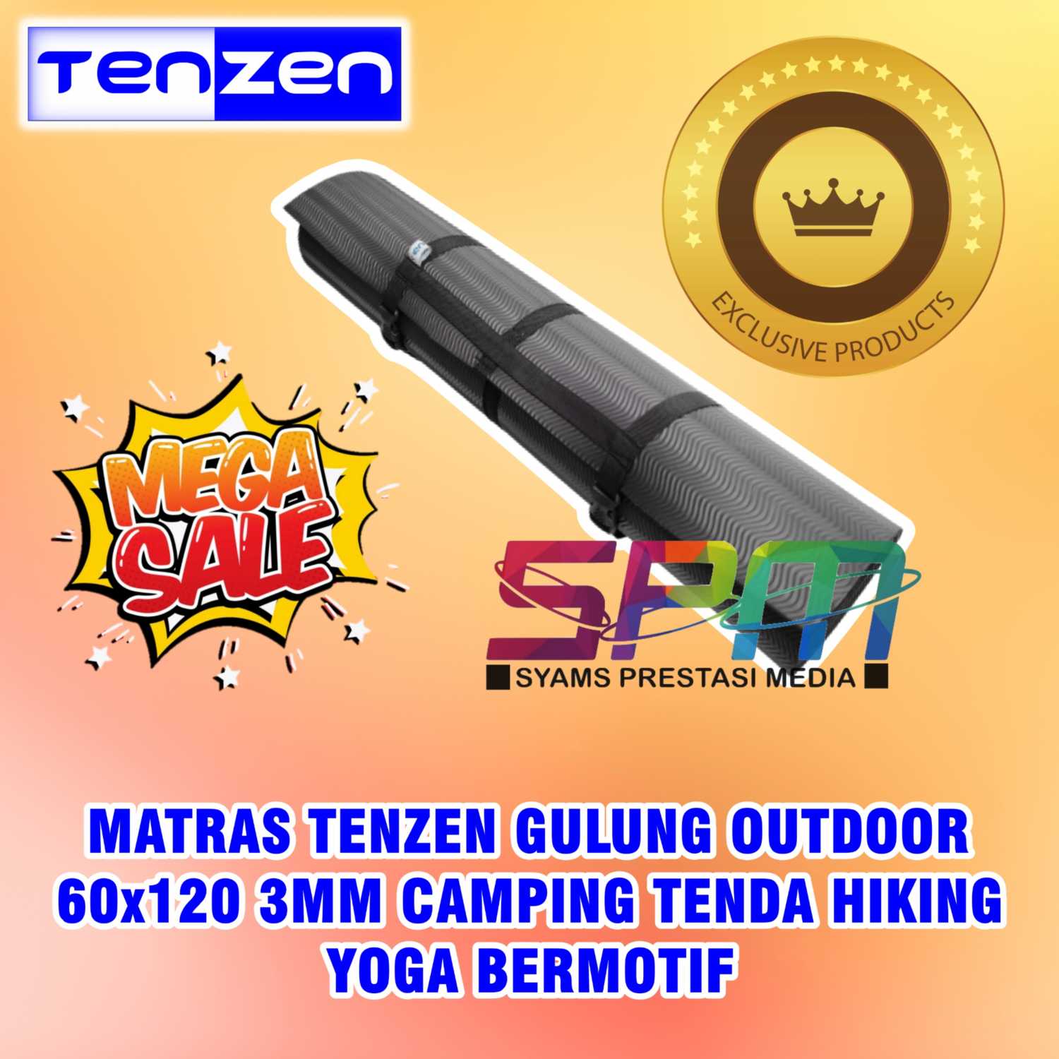 Jual MATRAS TENZEN GULUNG OUTDOOR 60x120 3MM CAMPING TENDA