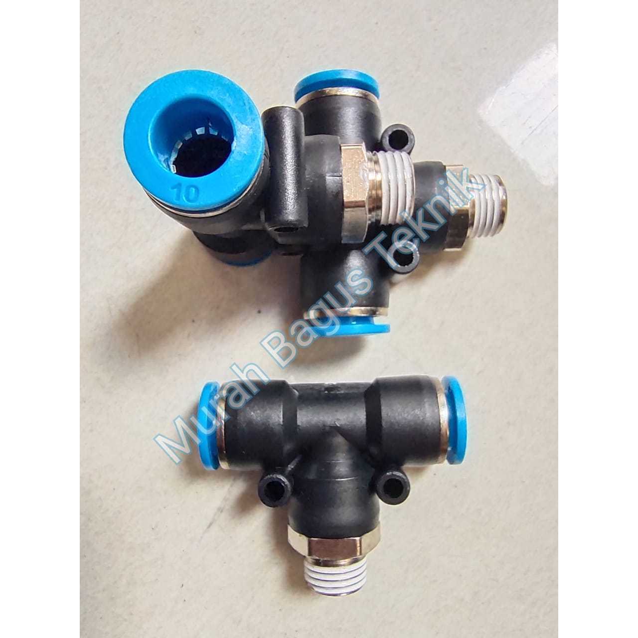 Jual Fitting Angin PB 10-2 Fitting Pneumatic PB 10-1/4" Male Tee