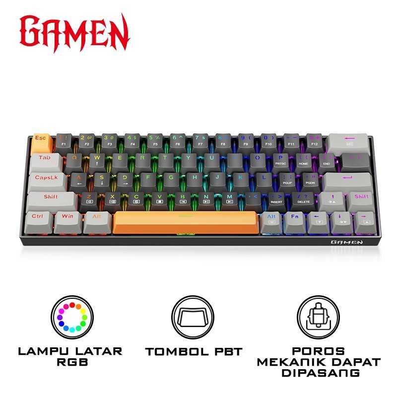 Jual Gamen TITAN III Keyboard Gaming Mechanical Switch Blue RGB