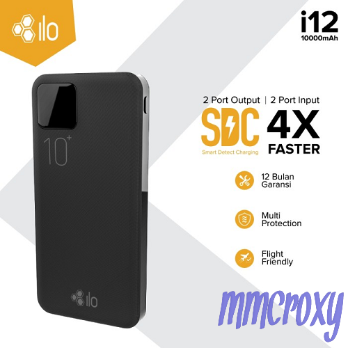Jual Hippo Powerbank ILO I12 10000mAh Smart Detect Charging