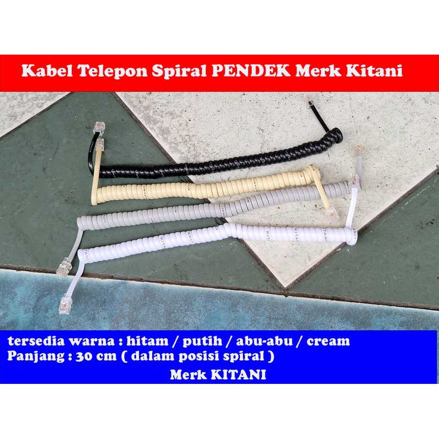 Jual Kabel Telepon Spiral type PENDEK merk KITANI - 33cm spiral