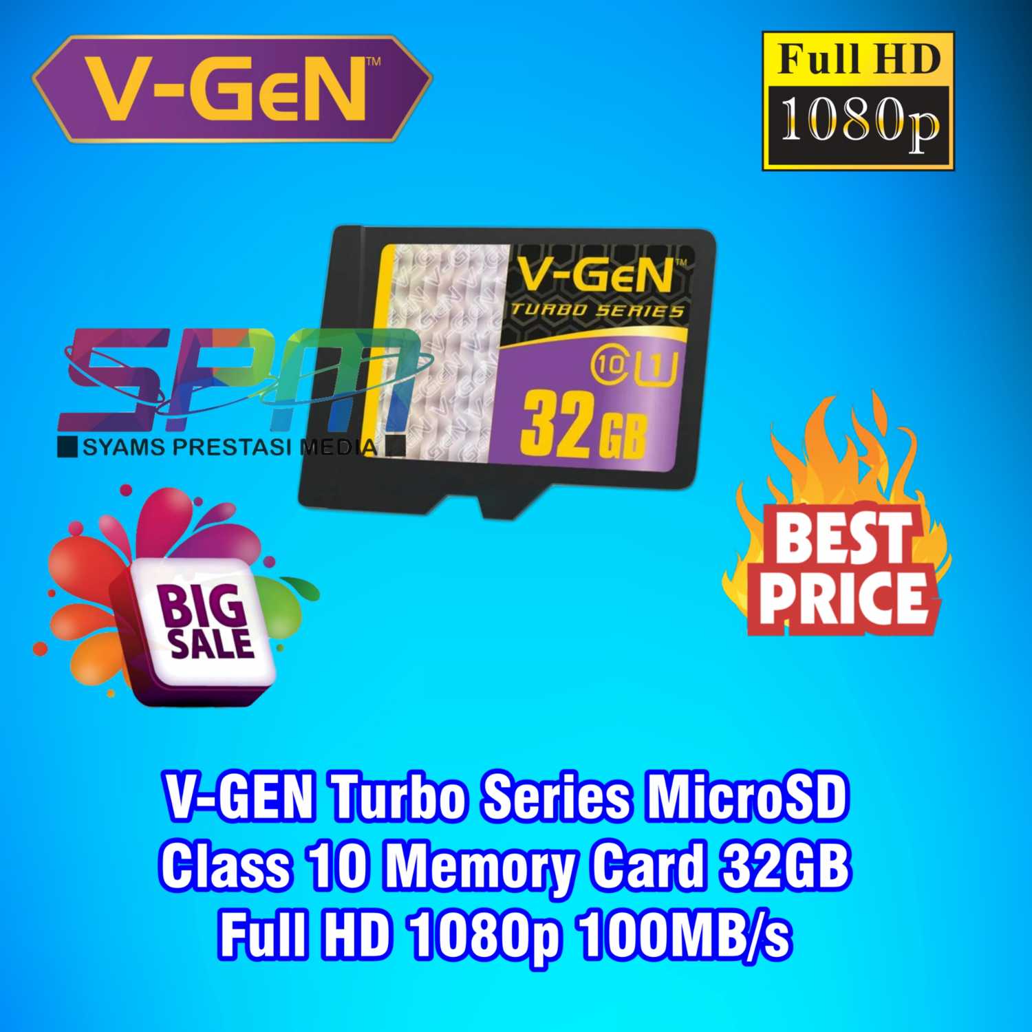 Jual V-GEN Turbo Series MicroSD Class 10 Memory Card 32GB Full