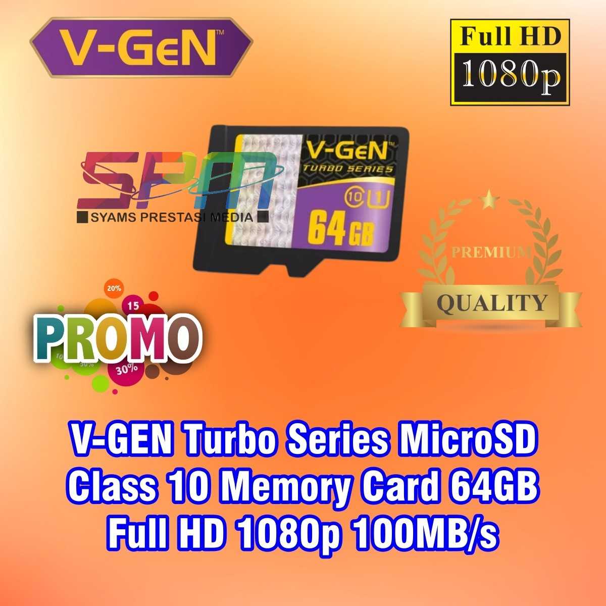 Jual V-GEN Turbo Series MicroSD Class 10 Memory Card 64GB Full