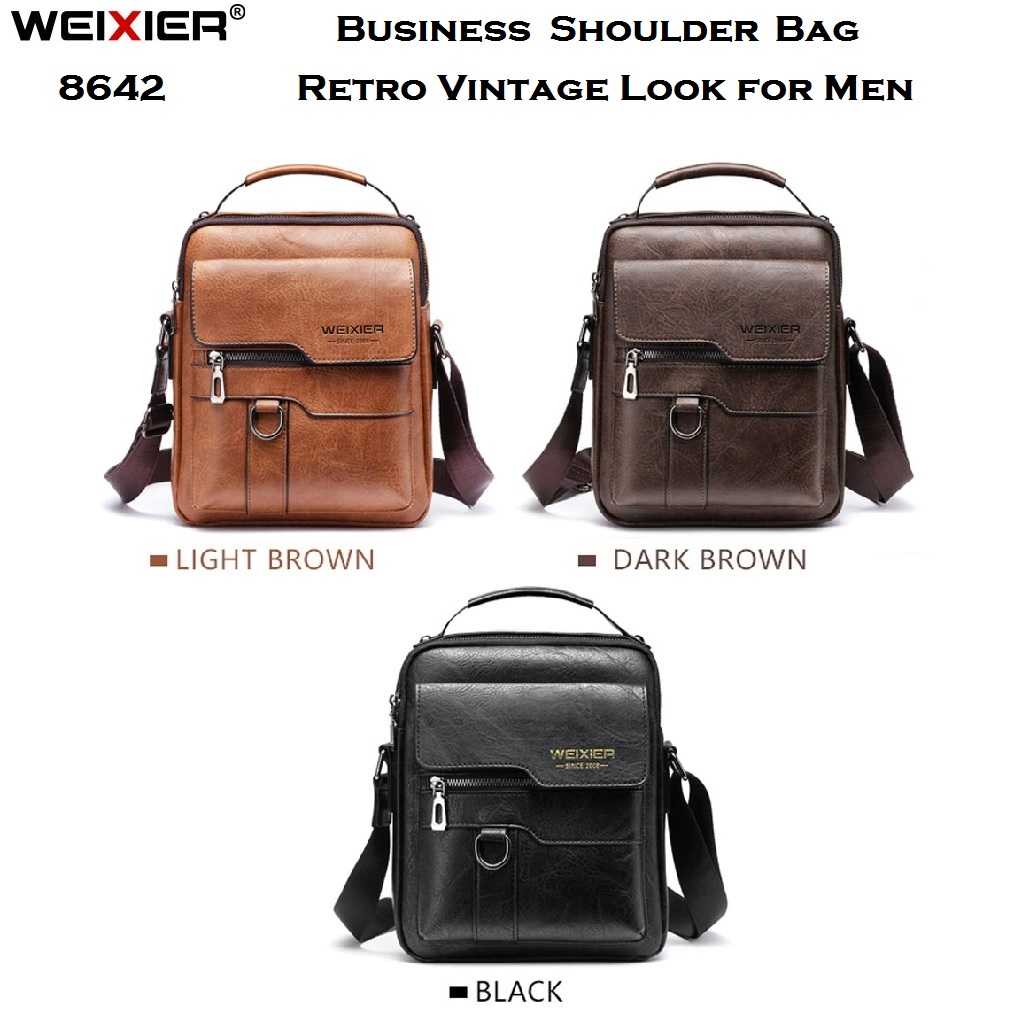 Jual WEIXIER 8642 Tas Selempang Messenger Pria Kulit Premium
