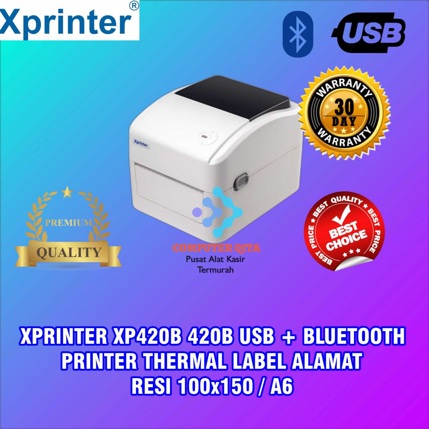 Jual XPRINTER XP-420B XP420B 420B USB + BLUETOOTH PRINTER