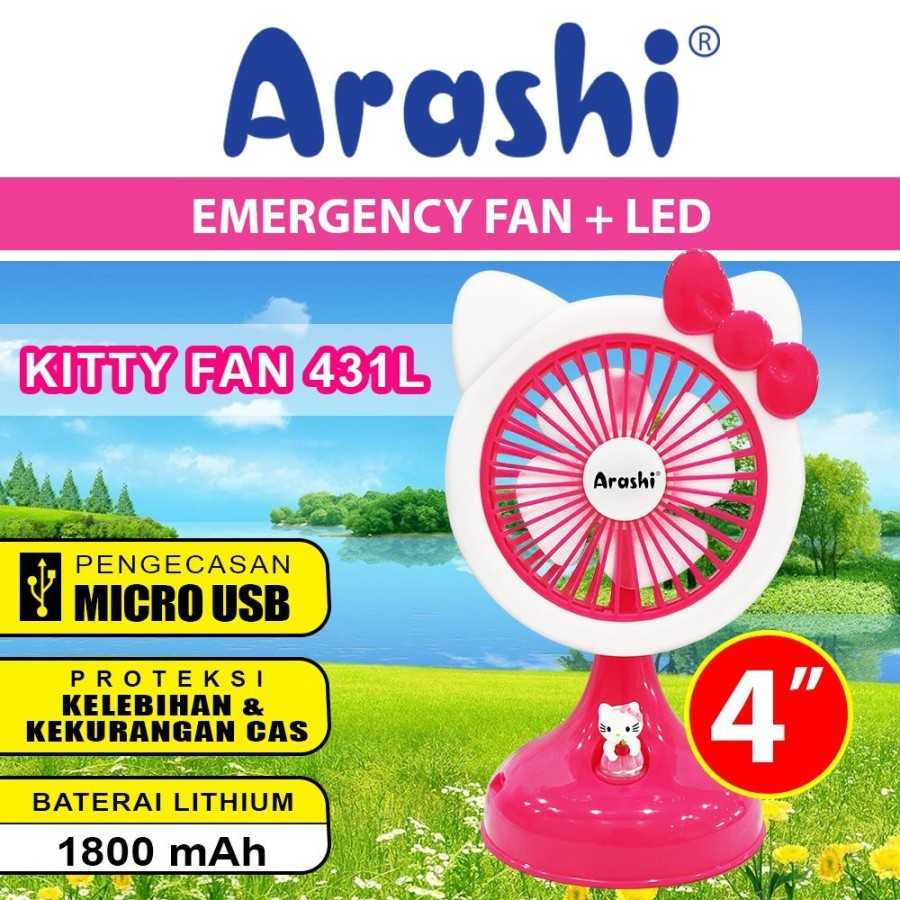 Jual Kipas Hello Kitty Arashi 431L 4 Inch Emergency Fan + LED