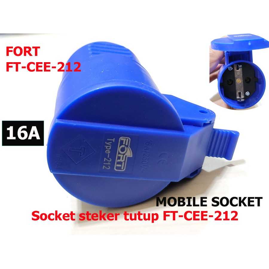 Jual Mobile Socket 2Pole FORT 212 - FT-CEE-212 Stop Kontak
