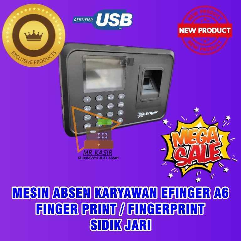 Jual EFINGER MESIN ABSEN KARYAWAN A6 / FINGER PRINT / FINGERPRINT
