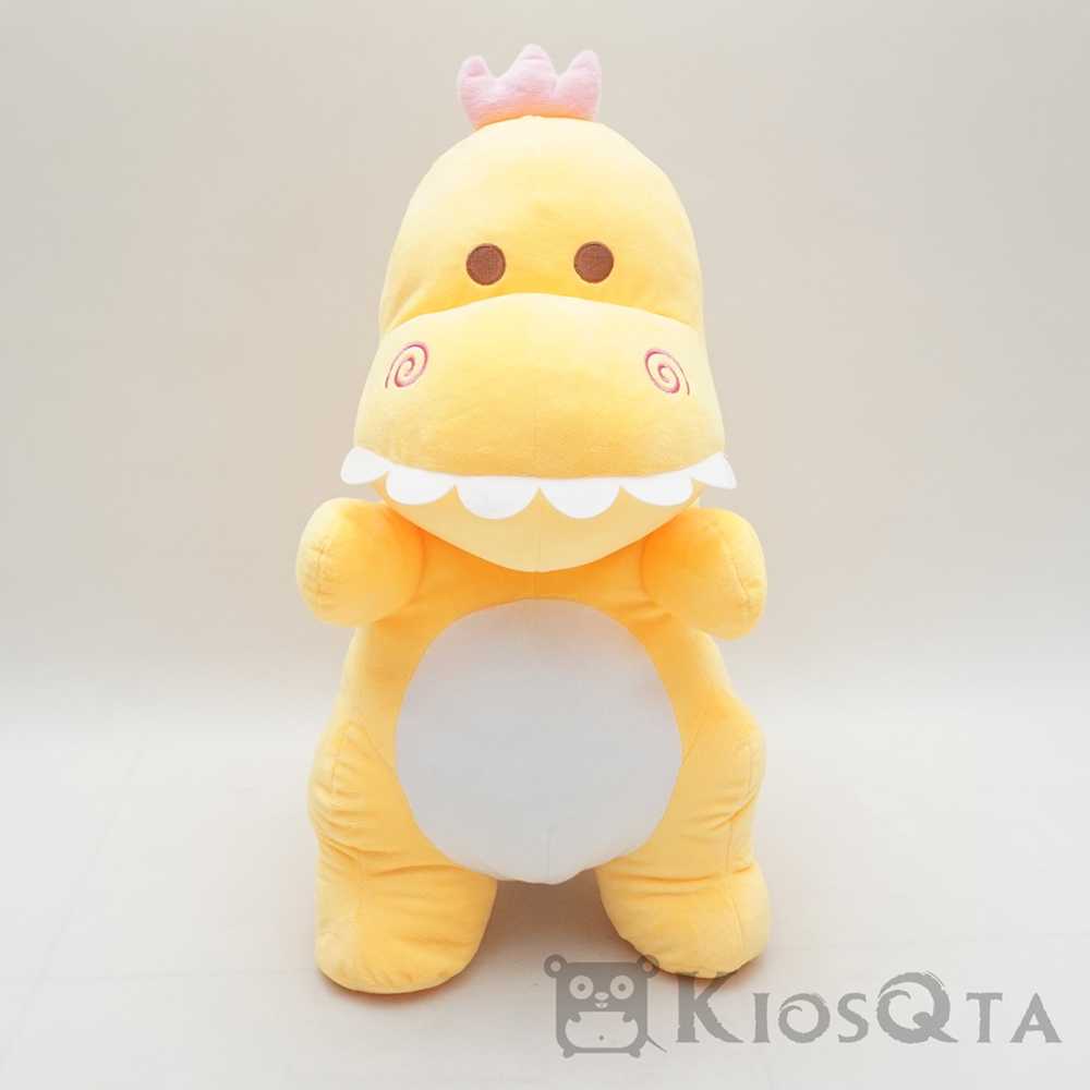 Jual boneka dinosaurus dino kuning duduk large bahan soft AGT