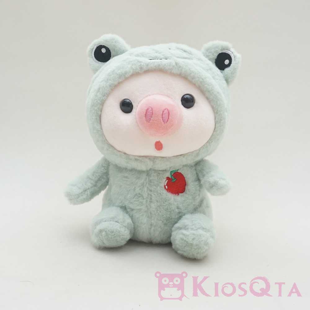 Jual boneka babi lucu cute pig hoodie kodok hijau small | Jakmall.com