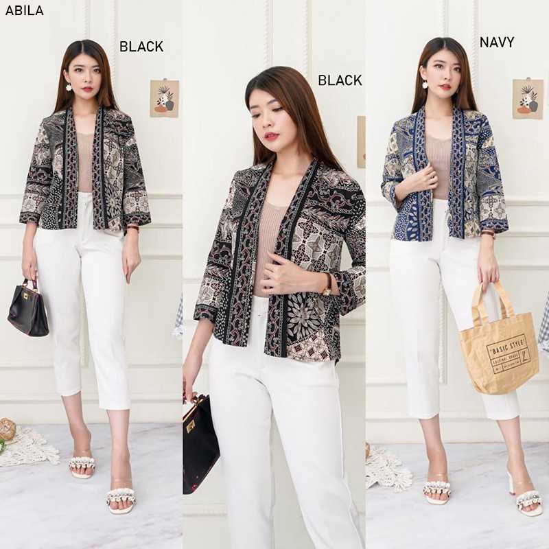 Jual Evercloth Abila Blazer Batik Wanita Outer Batik Rompi