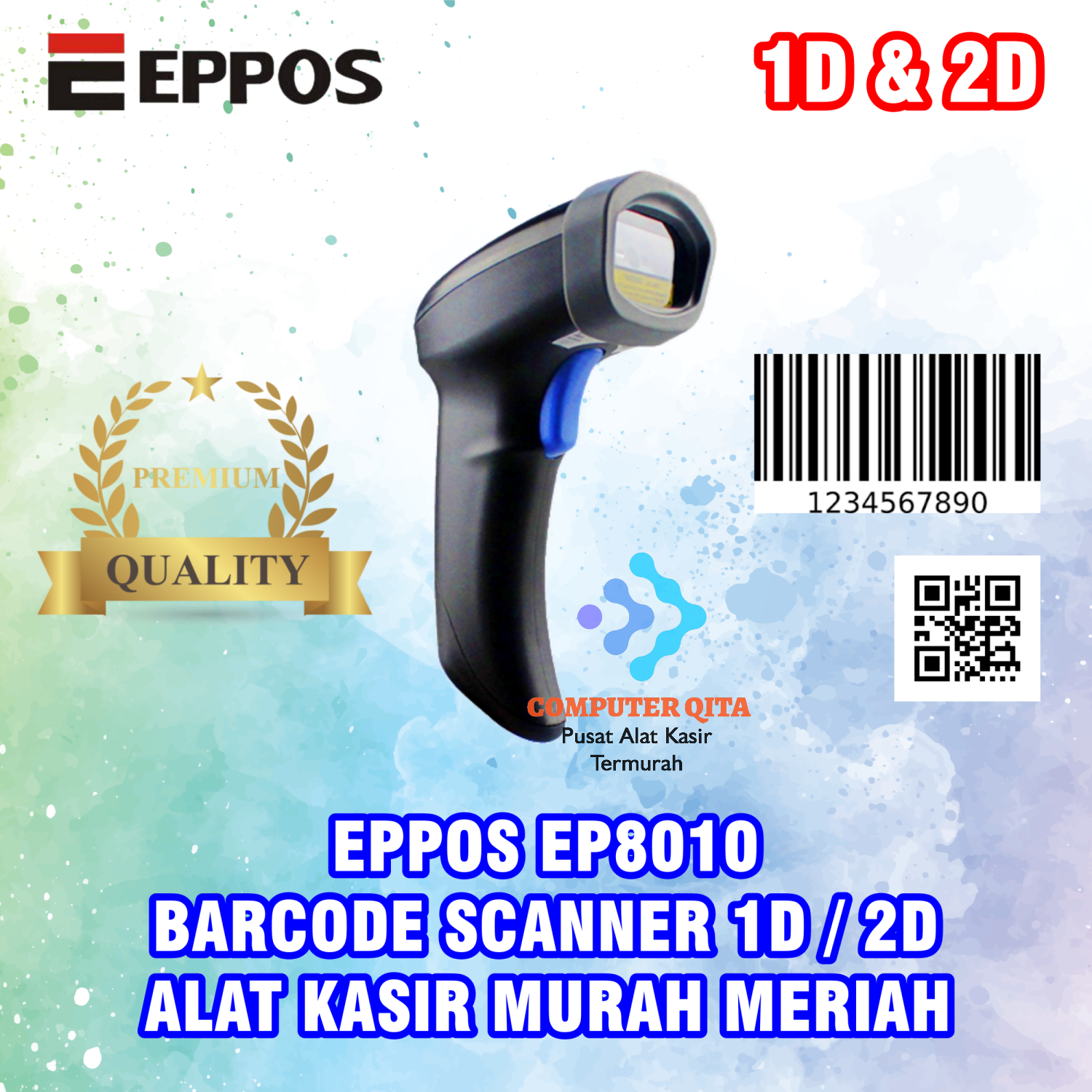 Jual EPPOS EP8010 BARCODE SCANNER 1D / 2D ALAT KASIR MURAH MERIAH