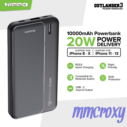 Jual Hippo Outlander 3 Powerbank 10000mAh PD 20W - Hippo | Jakmall.com