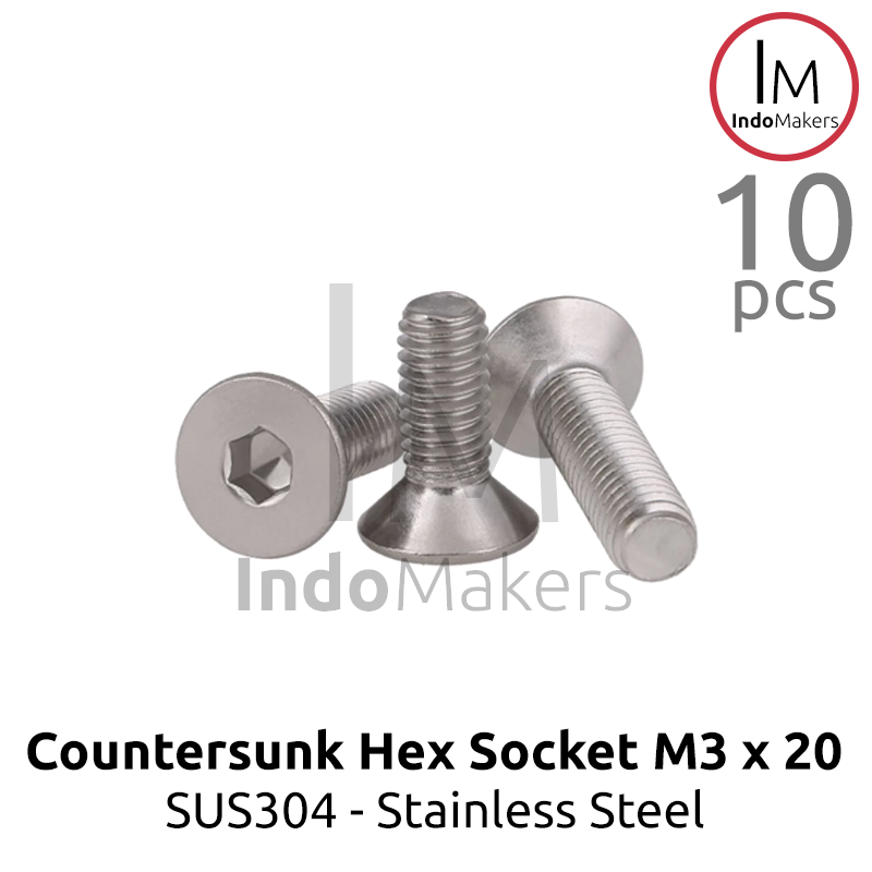 Jual DIN7991 Hex Countersunk Screw / Baut Flat Hexa Stainless