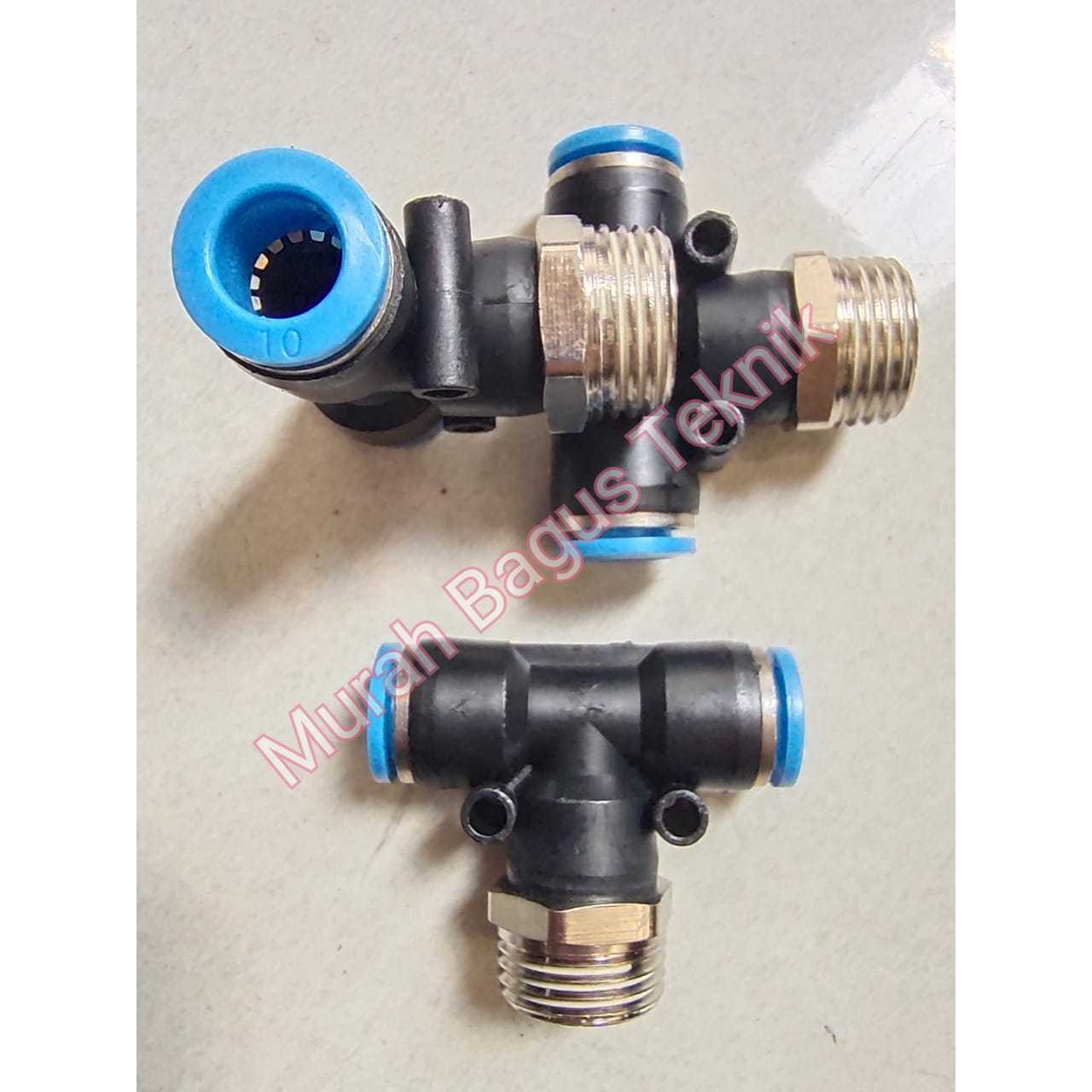 Jual Fitting Angin PB 10-4 Fitting Pneumatic PB 10-1/2" Male Tee