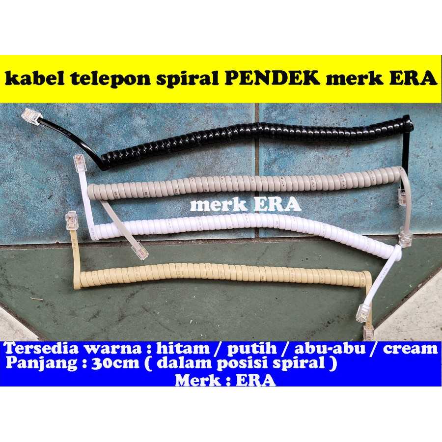 Jual Kabel Telepon Spiral type PENDEK merk ERA - 33cm spiral