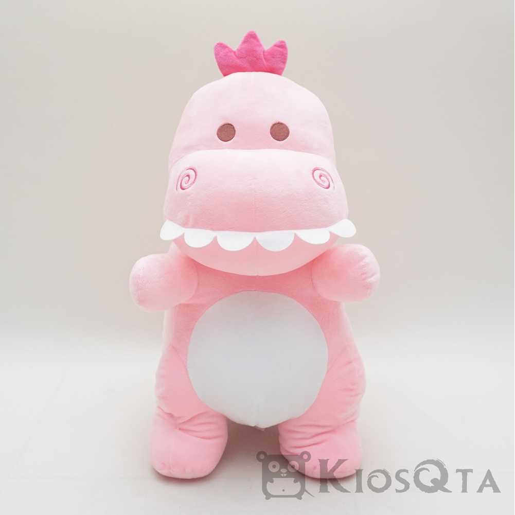 Jual boneka dinosaurus dino pink duduk large bahan soft AGT
