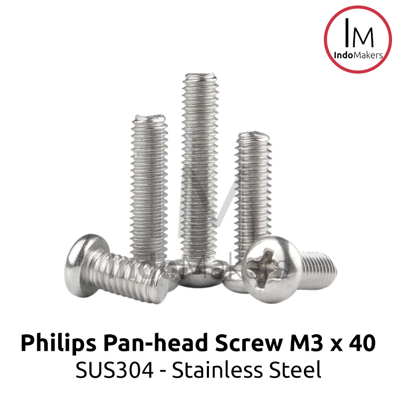 Jual DIN7985 Philips Panhead Screw / Baut Plus Stainless Steel