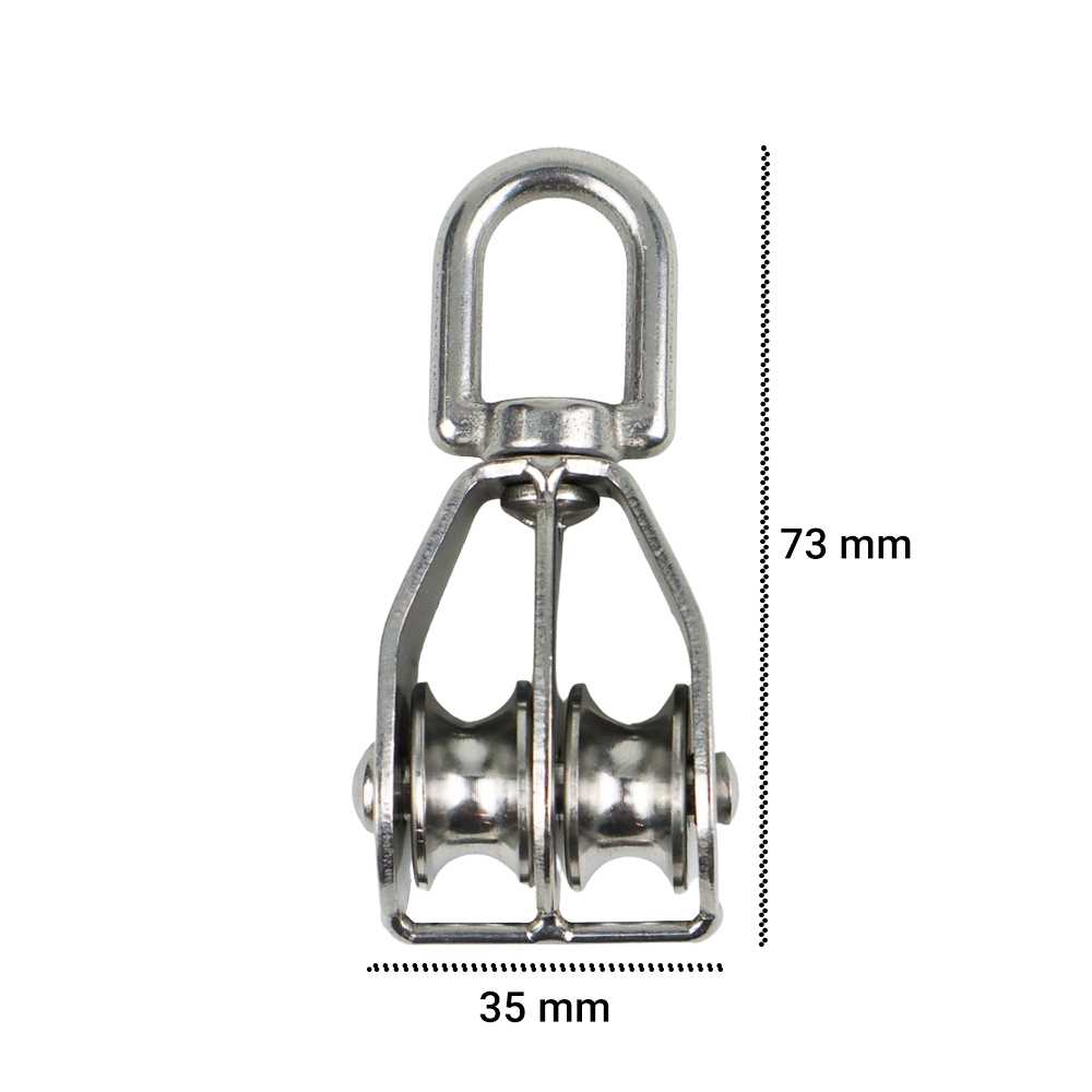 Jual Katrol Kerekan Mini Swivel Pulley Stainless Steel Double