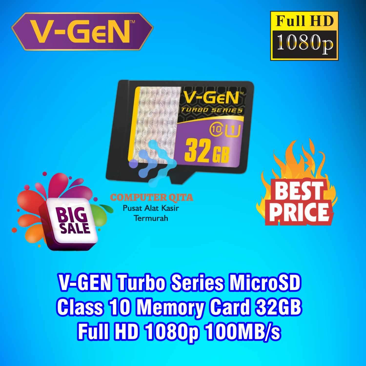 Jual V-GEN Turbo Series MicroSD Class 10 Memory Card 32GB Full