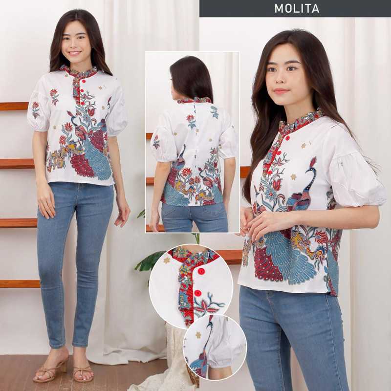 Jual Evercloth Molita Atasan Batik Wanita Blouse Batik Perempuan