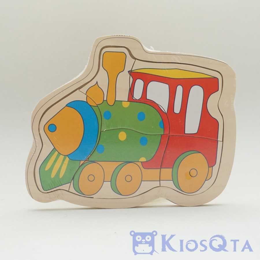 Jual puzzle edukasi kayu bentuk kereta api montessori anak