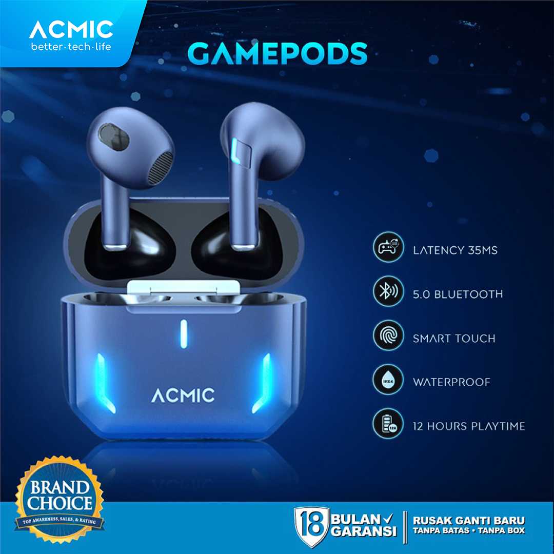 Jual ACMIC GAMEPODS TWS Gaming True Wireless Headset Bluetooth