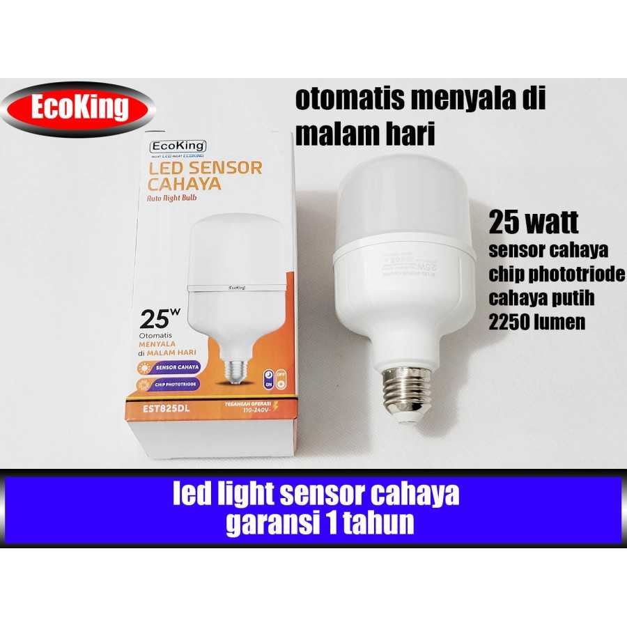 Jual ECOKING 25w Lampu bohlam LED Sensor Cahaya 25watt EST-825DL