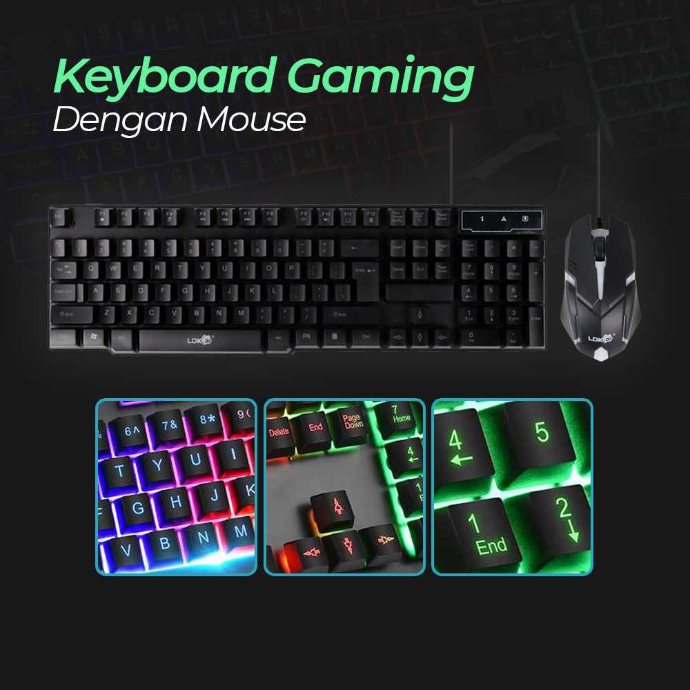Jual LDKai Gaming Keyboard LED with Mouse - 832 | Jakmall.com