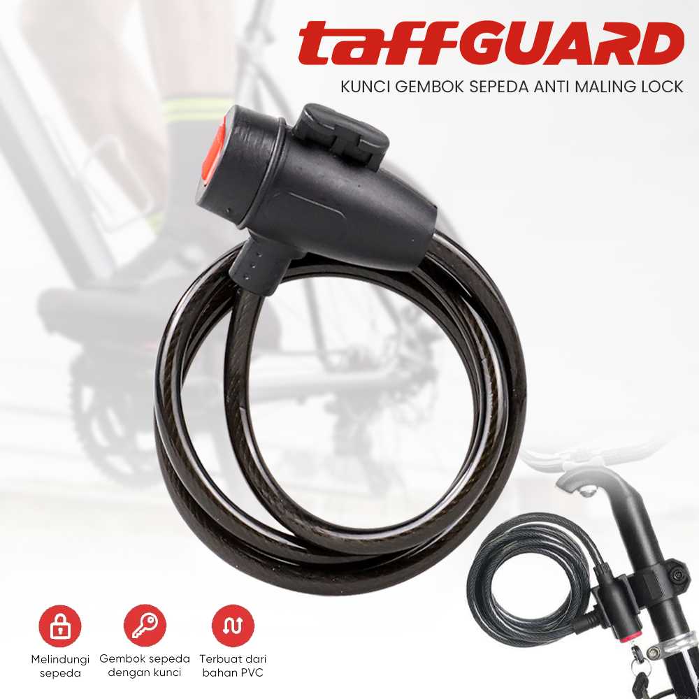 Jual TaffGUARD Kunci Gembok Sepeda Anti Maling Baja Lock