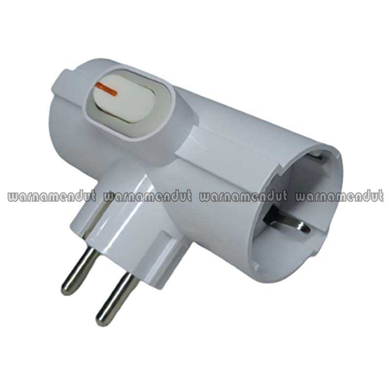 Jual Kenmaster steker L006 switch 3 lubang sambungan colokan