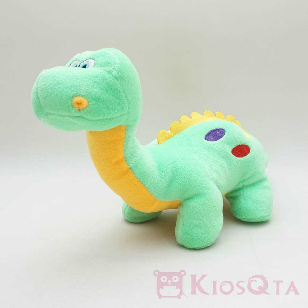 Jual boneka dinosaurus brontosaurus hijau stabilo velboa SEP