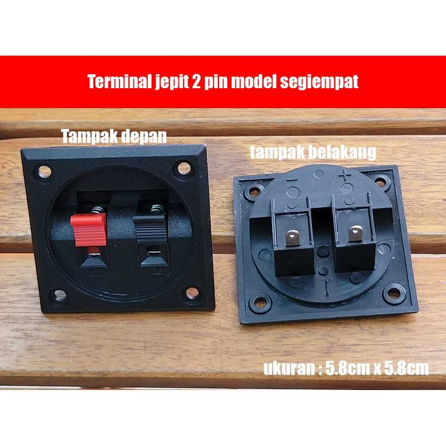 Jual Terminal Jepit 2 Pin model segiempat Speaker Amplifier