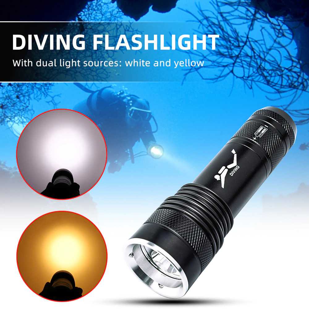 Jual Genwiss Senter LED Diving Waterproof Warm dan Cool White T6