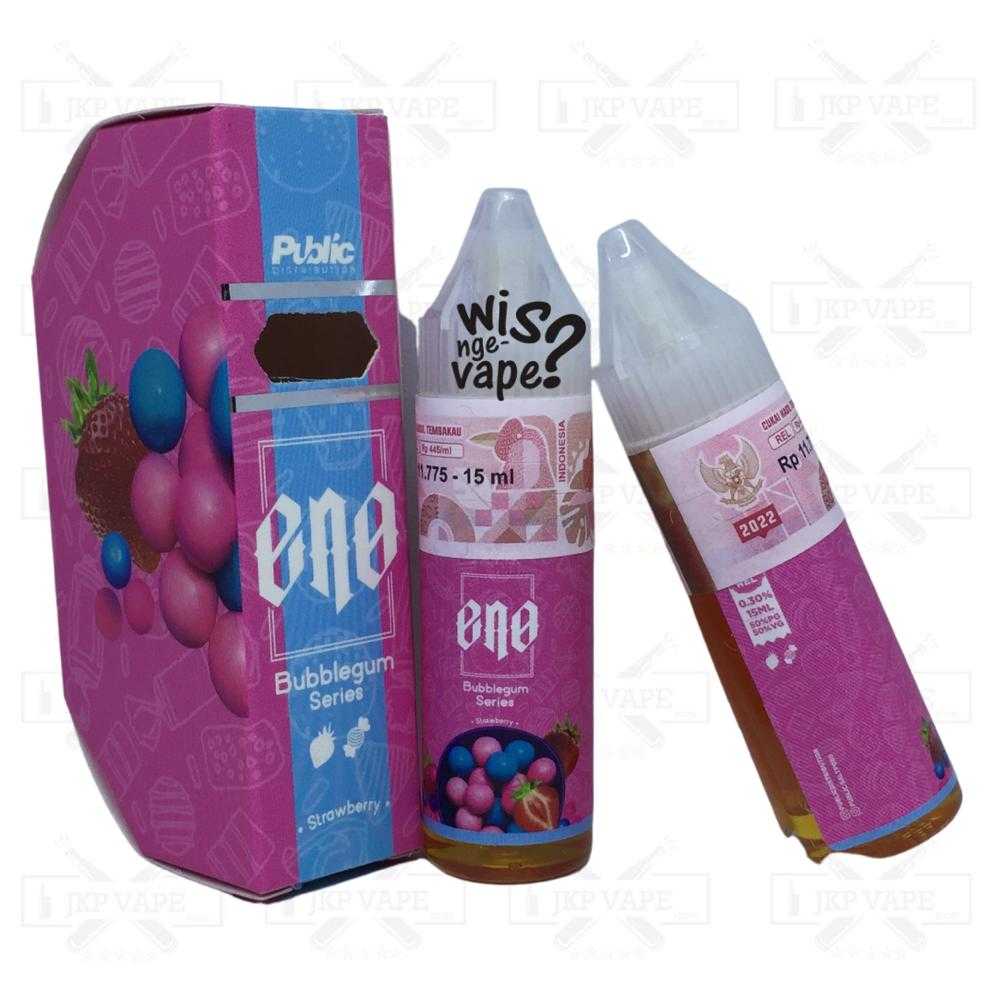 Jual ENO Bubblegum Strawberry 15ml - ELO Salt Nic Liquid Vape