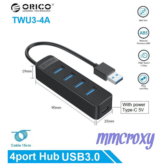 Jual Orico TWU3-4A USB HUB 4 Port USB 3.0 HUB 1 Port USB-C 5Gbps