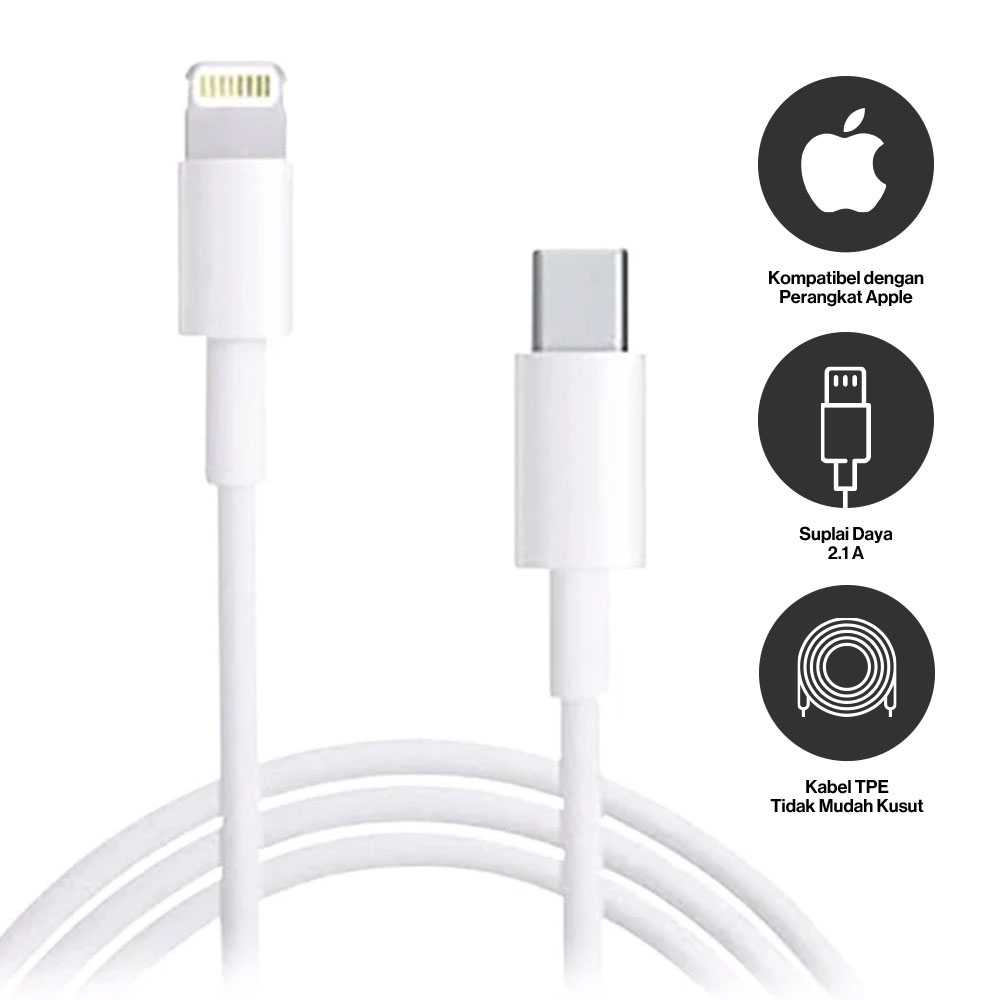 Jual Kabel Charger USB Type C ke Lightning for iPhone / iPad