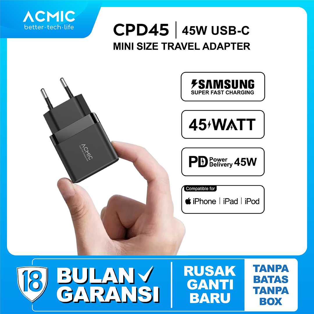 Jual ACMIC CPD45 45 Watt Charger for Samsung 45W Super Fast