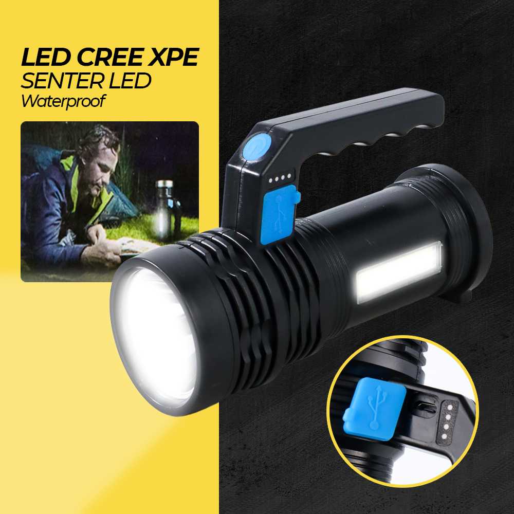 Jual Pocketman Senter LED Flashlight Waterproof USB 3W Cree XPE