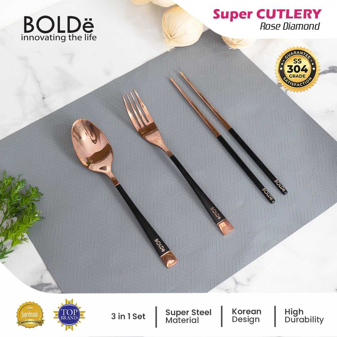 Jual BOLDe Super Cutlery Rose Diamond Set 4pcs | Jakmall.com