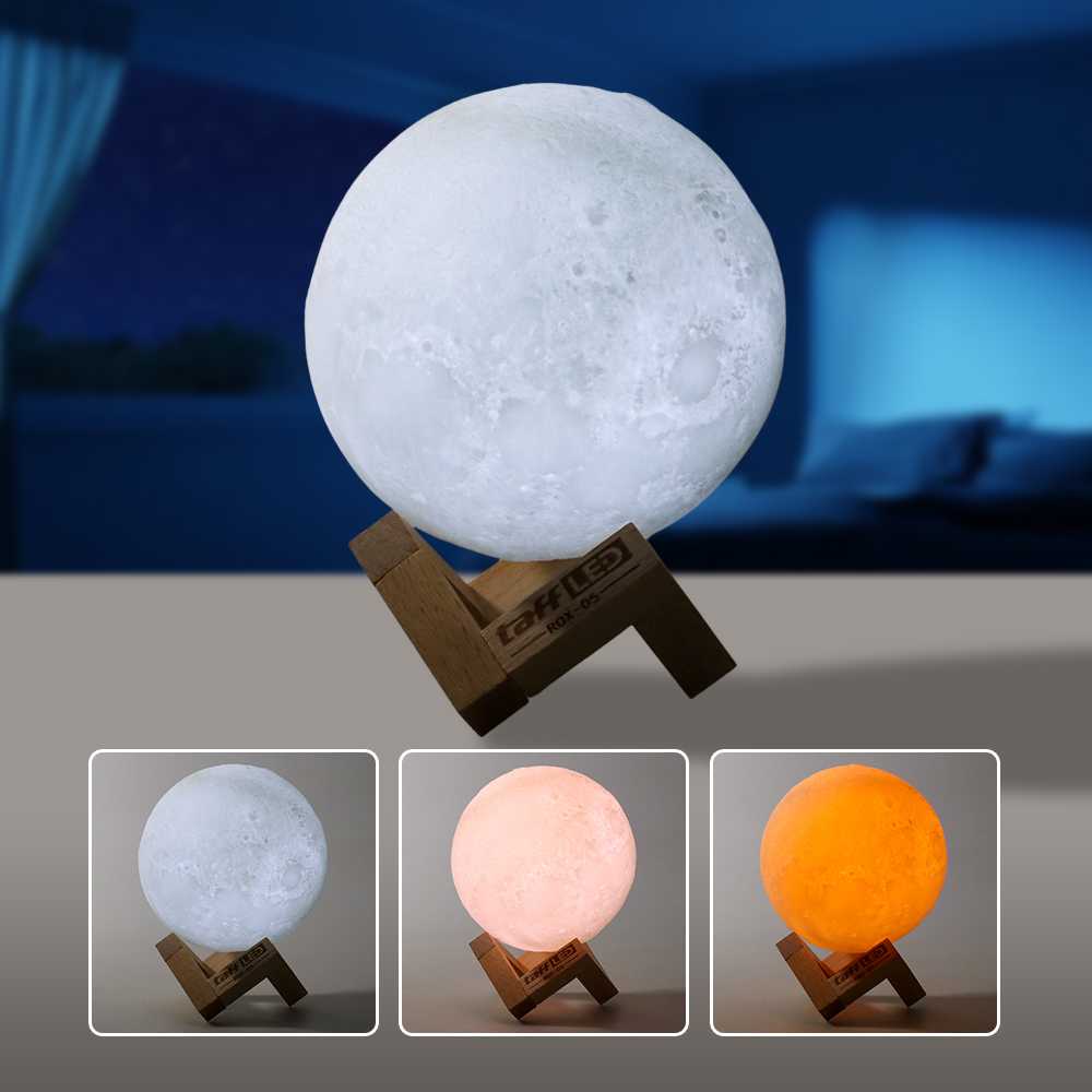 Jual TaffLED Lampu Tidur Bulan 3D Moon Night Light Lamp | Jakmall.com