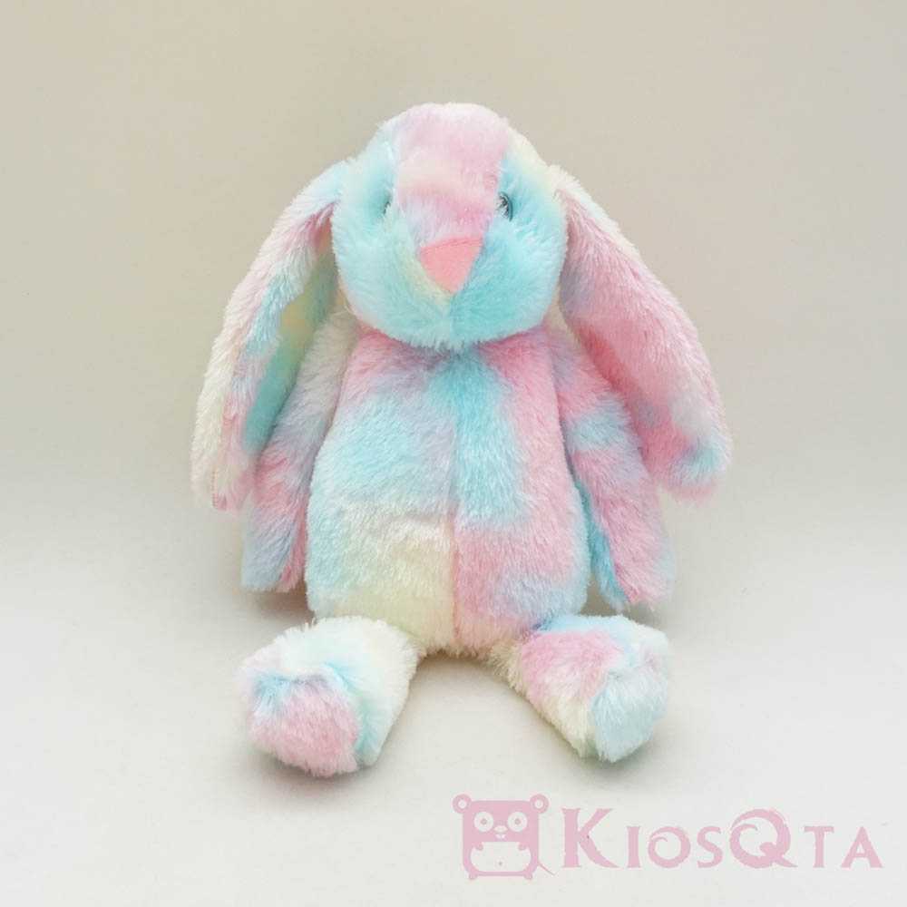 Jual boneka kelinci rainbow cute rabbit warna pelangi medium