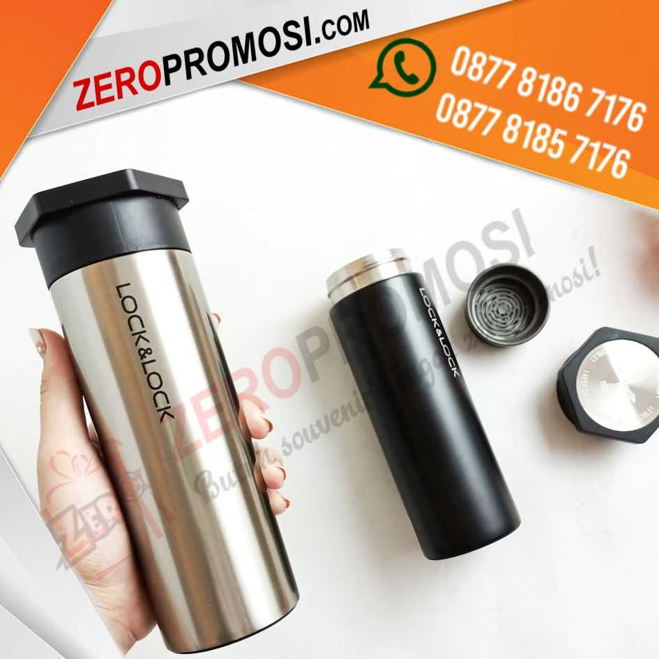 Jual Tumbler Lock&Lock Hero LHC4111 Black & Silver Custom Logo