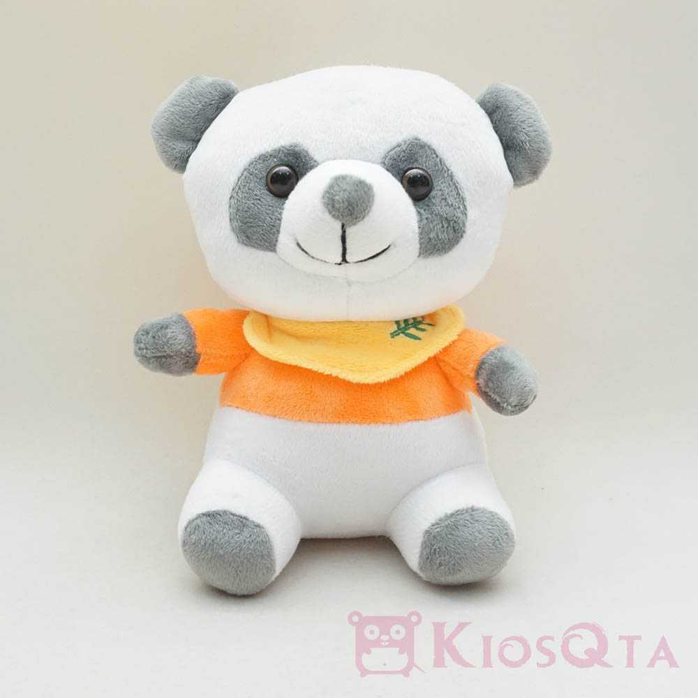 Jual boneka panda lucu abu abu putih slabber kuning small