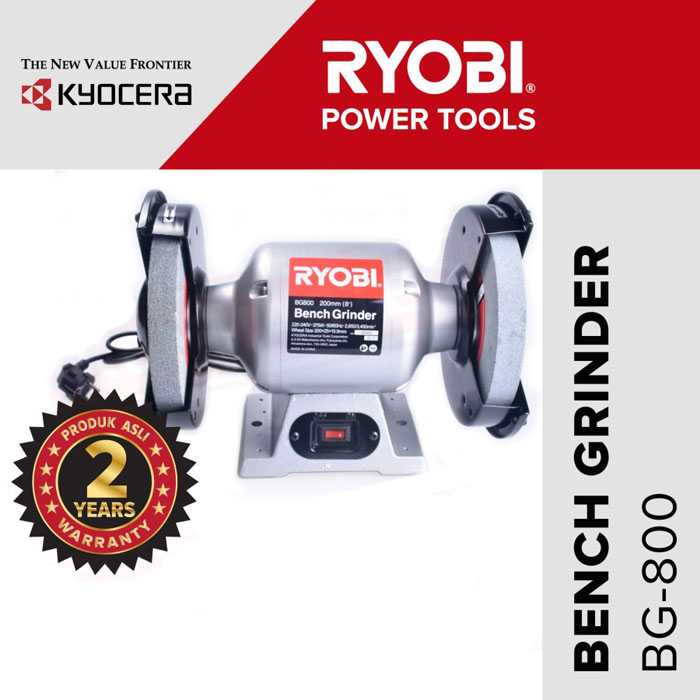 Jual Ryobi BG-800 Bench Grinder 200mm Mesin Gerinda Duduk