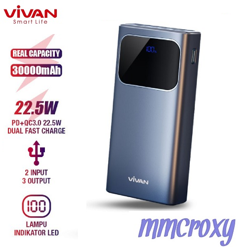 Jual Vivan VPB-C30 Powerbank 30000mAh PD+QC3.0 22.5W Two-Way