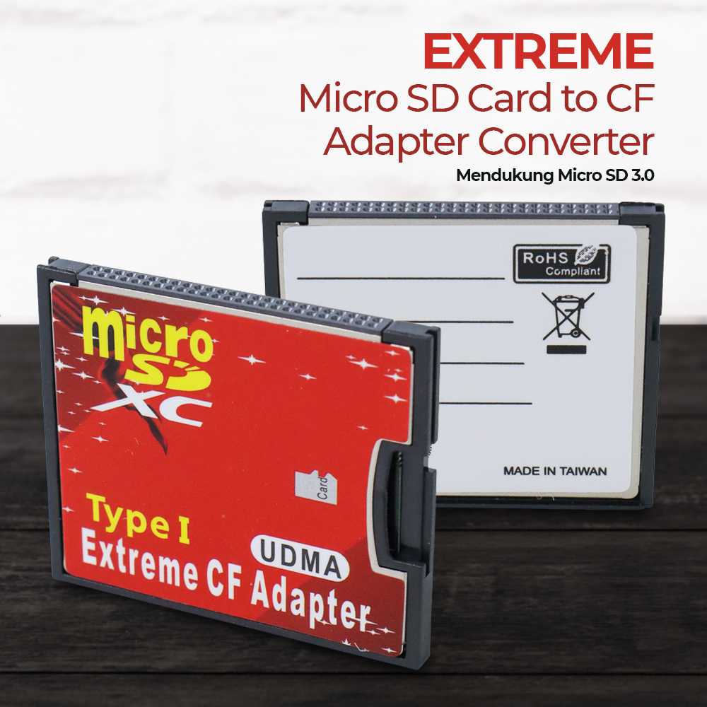 Jual Extreme Micro SD Card to Compact Flash CF Adapter Converter