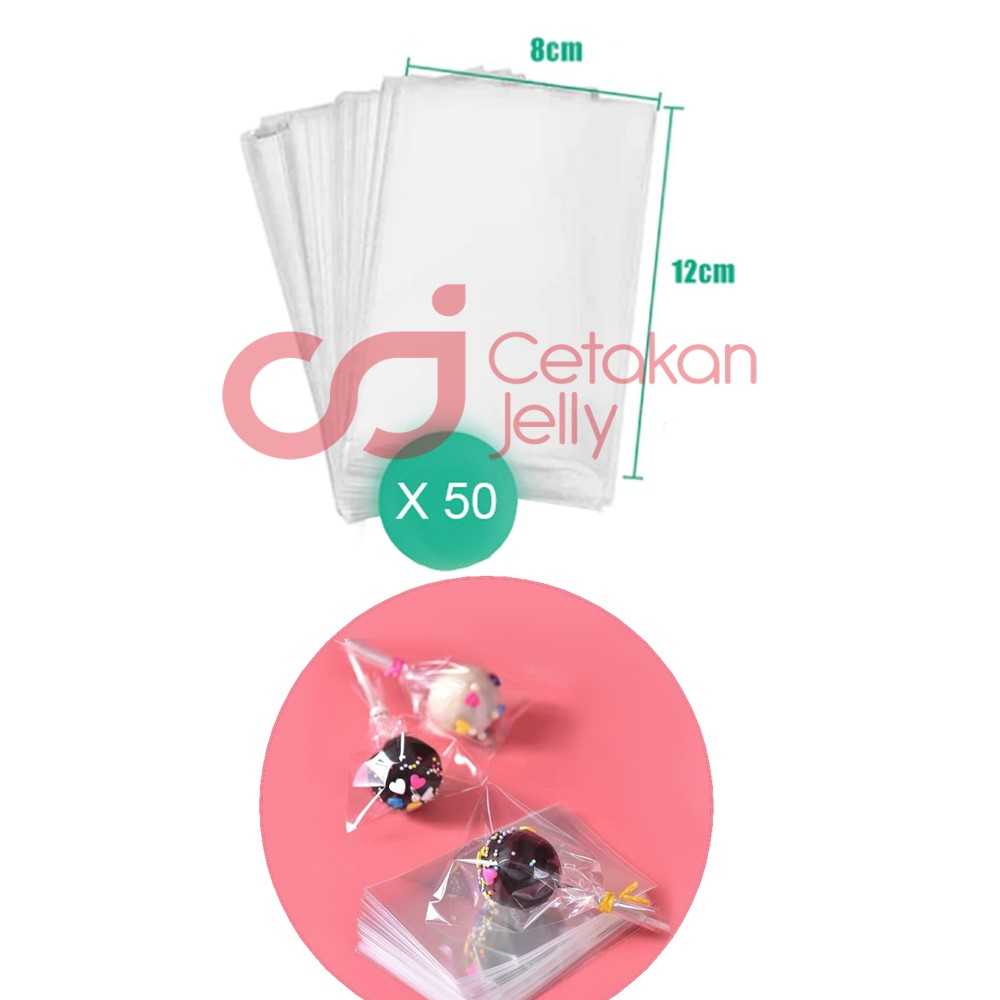 Jual Plastik Kaca OPP 8x12 Kemasan Lolipop Permen Coklat Kue