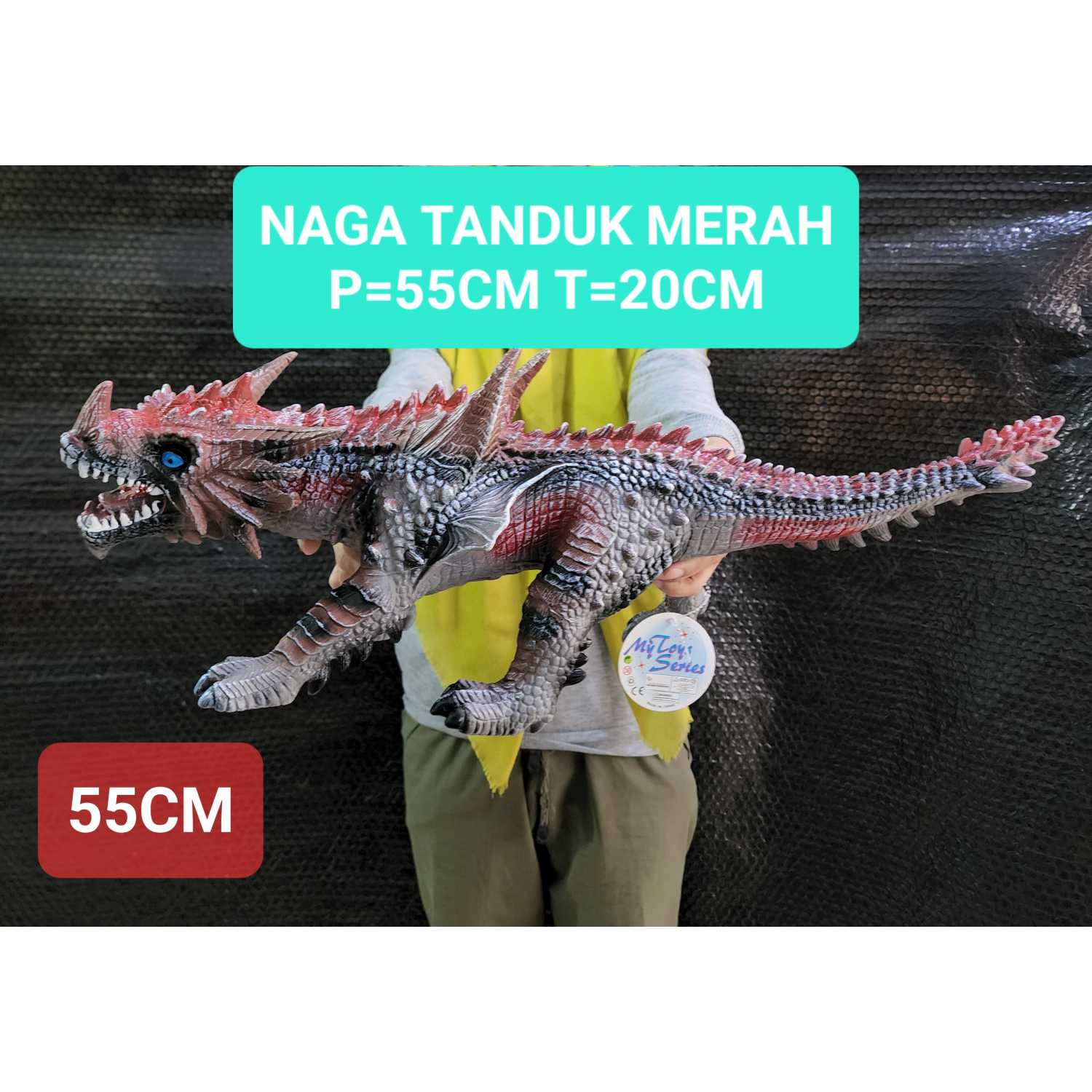 Jual MAINAN DINOSAURUS NAGA MERAH TANDUK 60CM JUMBO SIZE | Jakmall.com